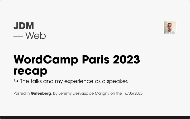 WordCamp Paris 2023 recap | jdmweb